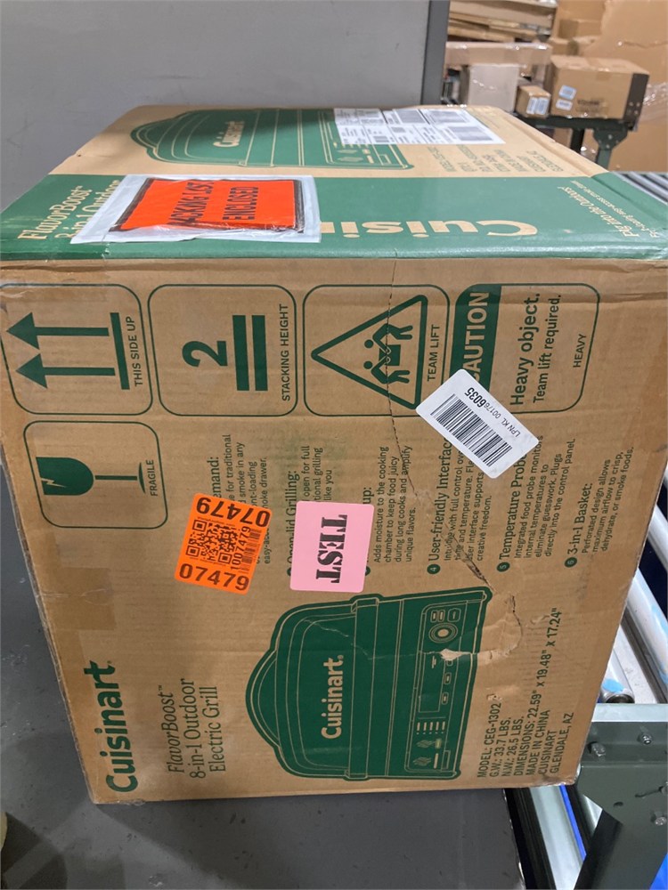 Vista Auction - Cuisinart FlavorBoost 8-in-1 Outdoor Electric BBQ Grill ...