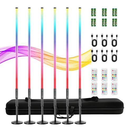 Vista Auction - 6 Pack RGB Tube Light with Stand 4ft LED Light Wand ...