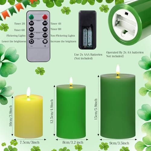 Vista Auction - Grinsvalley 3 Pcs St Patrick s Day Flameless Candles ...