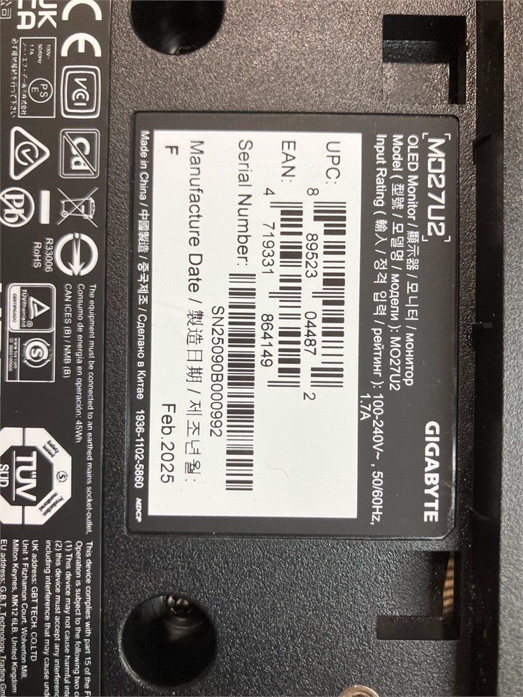 Vista Auction - GIGABYTE - MO27U2-27" QD-OLED Gaming Monitor - UHD ...